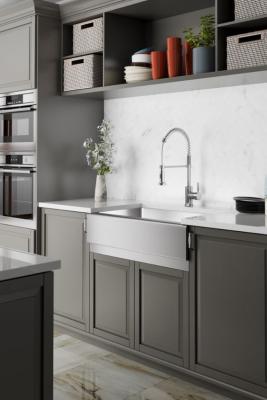 China Polished Surface Apron Stainless Steel Kitchen Sink Undermount Installation for sale