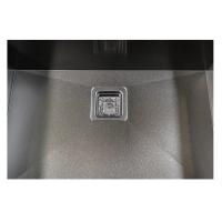 China Scratch Resistent PVD Stainless Steel Sink Double Square Drain Matt Black for sale