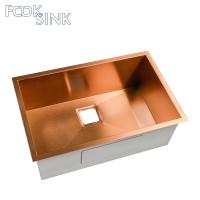 China Apartment Stainless Steel 304 Single bowl Sink For Kitchen Rose Gold for sale