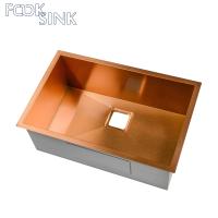 China Apartment Stainless Steel 304 Single bowl Sink For Kitchen Rose Gold for sale