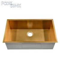 China 18 Gauge Flush In PVD Stainless Steel Sink Square Valve Drainer for sale