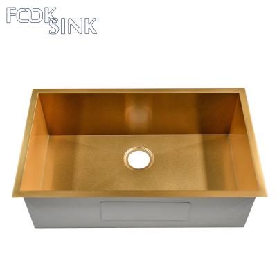 China 18 Gauge Flush In PVD Stainless Steel Sink Square Valve Drainer for sale