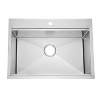 China Kitchen Top Mount Stainless Steel Countertop Ledge Sink 16 Gauge Commercial for sale