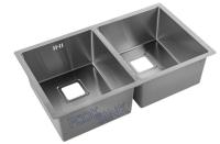 China 18 Gauge Commercial Undermount Stainless Steel Sink 32''X18'' Double Bowl for sale