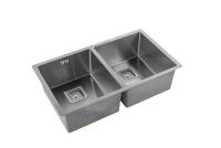 China Modern Undermount 304SS Double Bowl Basin Sinks 19mm R Corner for sale