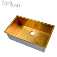 China CUPC Gold PVD Nano 1 Bowl Stainless Steel Kitchen Sink for sale