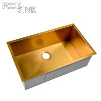 China CUPC Gold PVD Nano 1 Bowl Stainless Steel Kitchen Sink for sale