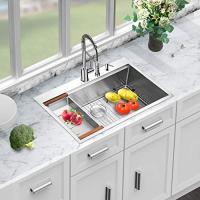 China Overflow Double Bowl Stainless Steel Wash Up Sink Kitchen for sale