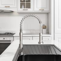 China Low Lead Modern Sink Faucet Commercial Brass Single Handle Pull Down Sprayer Spring for sale