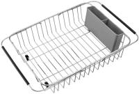 China 18G Thick SS Telescopic Sink Storage Rack Drain Hanging For Kitchen for sale
