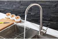 China Deck Mounted Modern Sink Faucet Hot And Cold Single Handle Sink Stainless Steel Water Mixer Tap for sale