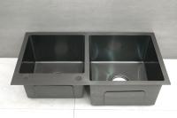 China Modern Standard Black Composite Stainless Steel Sink Two Bowl for sale