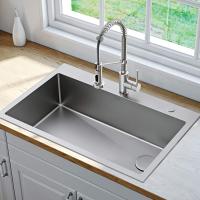 China Topmount 229mm Depth SUS 304 Double Bowl Kitchen Sinks for sale