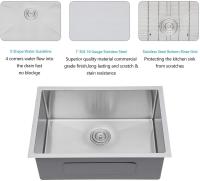 China 26 Inch 16 Gauge Deep Undermount Stainless Steel Kitchen Sink Basin for sale