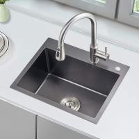China 22 x 18 Inch SUS304 Topmount Single Bowl Stainless Kitchen Sink for sale