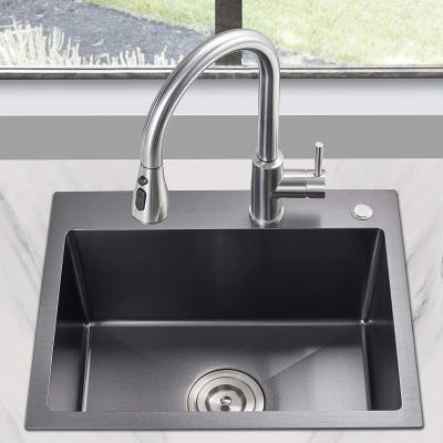 China 22 x 18 Inch SUS304 Topmount Single Bowl Stainless Kitchen Sink for sale