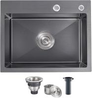 China 22 x 18 Inch SUS304 Topmount Single Bowl Stainless Kitchen Sink for sale