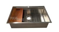 China 33 Inch Topmount Kitchen Workstation Sink Stainless Steel All In One for sale