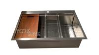 China 33 Inch Topmount Kitchen Workstation Sink Stainless Steel All In One for sale