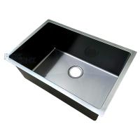 China PVD Matt Black Stainless Steel Kitchen Sink Off Set Drain Hole For Home Decor for sale