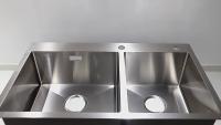 China Two Bowl Drop In topmount stainless steel kitchen sink Contemporary for sale