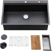 China Farmhouse Kitchen 33X19 Inch Top Mount Workstation Sink for sale