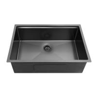 China 32 X 19 Inch Workstation 304 Stainless Steel Kitchen Sink PVD Nano Matte Black for sale