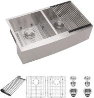China Stainless Steel 32'' Double Bowl Kitchen Sink 18 Gauge T304 Under Apron Mount 50/50 for sale