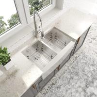 China Stainless Steel 32'' Double Bowl Kitchen Sink 18 Gauge T304 Under Apron Mount 50/50 for sale