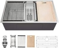 China 30'' Undermount Ledge Workstation Kitchen Sink 1 Bowl 18 Gauge for sale