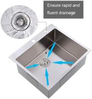 China 25'' Top Mount Stainless Steel Kitchen Sink Deep Bowl With Two Holes for sale