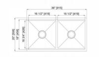 China 36 Inch Double Equal Bowl Workstation Kitchen Sink R10 Corner for sale