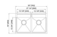 China Topmount 30X19 Inch Double Bowl Kitchen Sink Easy Installation for sale