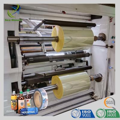 China Crystal Clear Heat Shrinkable PVC Film For Bottle Printing 1200mm for sale