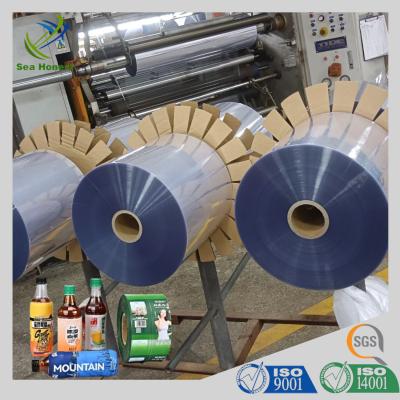 China Clear PVC Heat Shrink Wrap Film 40 Mic For Bottles Printing 1100mm for sale