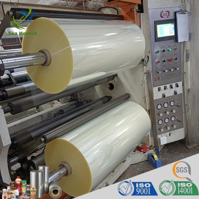 China 38 Mic Clear And White PVC Shrink Film Rolls For Beverage Bottle Label Printing for sale