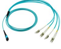 China Blue MPO Fanout Cable , Optical Communication Equipment Compact Design for sale