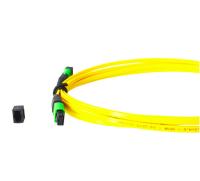 China High Reflection Loss MTP MPO Fiber Cable For Gigabit Ethernet Yellow Shell for sale