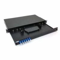China Black Fiber Optic Patch Panel High Density Plug In And Play Design Light Weight for sale