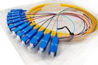 China Length 1.5m SC UPC Fiber Optic Pigtail Single Mode SM 12core for sale
