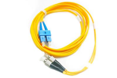 China Single Mode Duplex 3mm 3m SC/UPC-FC/UPC Fiber Optic Patch Cable Strong Tensile Performance for sale
