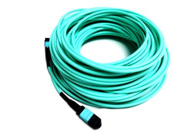 China 24 Core MPO 10m Multimode Fiber Cable OM3 Low Insertion Loss for sale