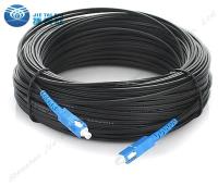 China 50m 100m SC UPC Single Mode Simplex Outdoor FTTH Fiber Optic Drop Wire for sale