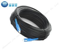 China 50m 100m SC UPC Single Mode Simplex Outdoor FTTH Fiber Optic Drop Wire for sale