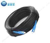 China 50m 100m SC UPC Single Mode Simplex Outdoor FTTH Fiber Optic Drop Wire for sale