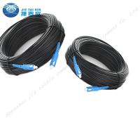 China 50m 100m SC UPC Single Mode Simplex Outdoor FTTH Fiber Optic Drop Wire for sale