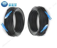 China 50m 100m SC UPC Single Mode Simplex Outdoor FTTH Fiber Optic Drop Wire for sale
