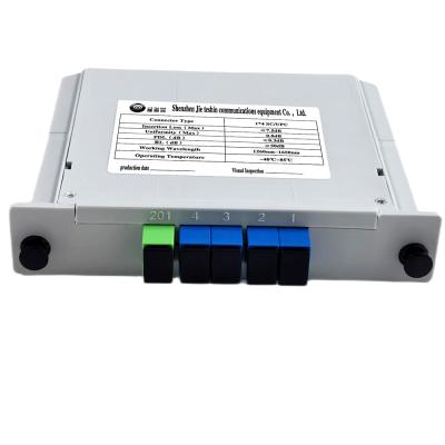 China FTTH China SM 0.9MM 1x4 SC UPC PLC Fiber Splitter High Return Loss for sale