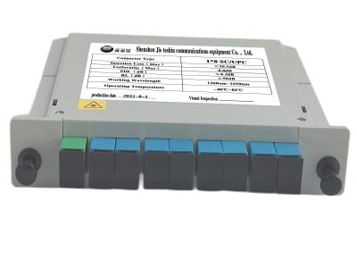 China PLC Fiber Splitter 1x8 SC UPC 55/50 Operating Temperature -40℃~+85℃ for sale