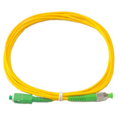 China APC 9/125 SC to FC 3.0mm 3M Fiber Optic Patch Cord Low insertion loss for sale